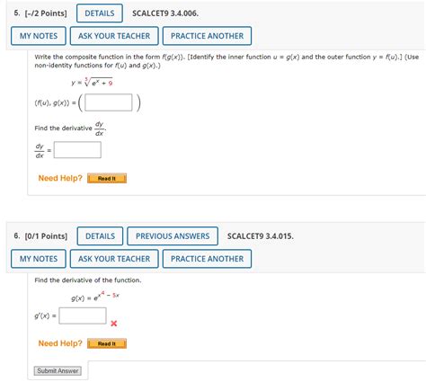 Solved Write The Composite Function In The Form Fgx