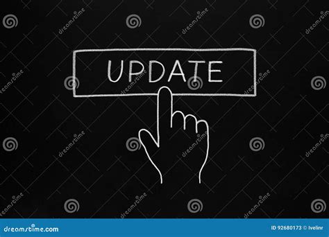 Hand Cursor Clicking Update Button Stock Illustration Illustration Of