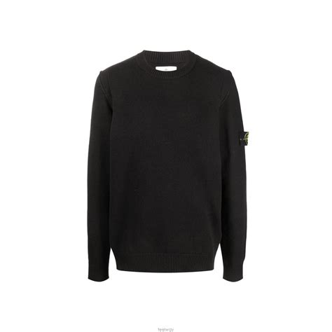 Stone Island 니트스웨터 22fw 와펜 크루넥 니트 블랙 7715508a3 V0029 원래 명품은 필웨이feelway