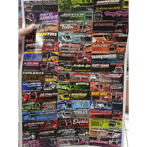 Jual Baru 1 Lembar Sticker Panjang Isi 45 Kotak Sticker Bus Basuri 1 Lembar Isi 45 Kotak
