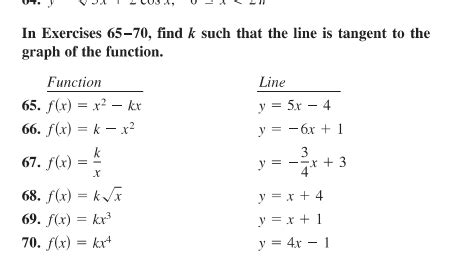 Solved In Exercises Find K Such That The Line Is Chegg Com