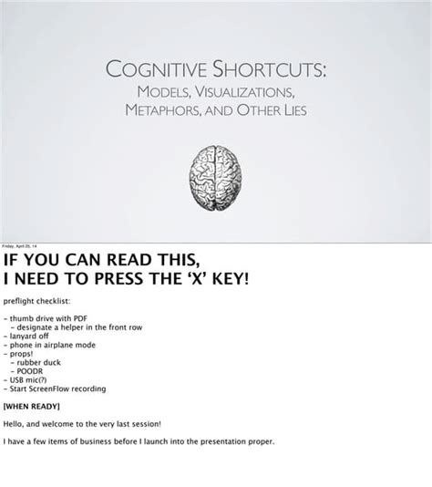 Cognitive Shortcuts Models Visualizations Metaphors And Other Lies Railsconf 2014 Pdf
