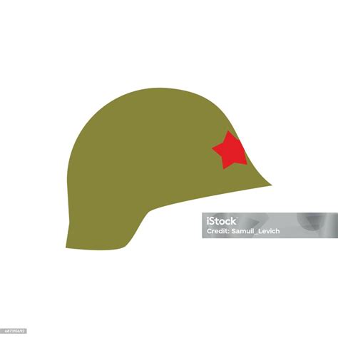 레트로 군 헬멧 격리입니다 흰색 바탕에 빈티지 군 모자입니다 군인 보호 모자 갈색에 대한 스톡 벡터 아트 및 기타 이미지