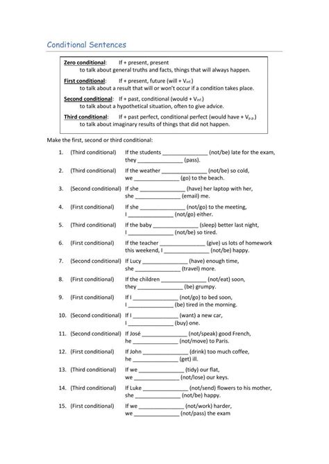 Conditional Sen… Free Interactive Worksheets 274682