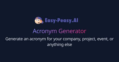 Free Ai Acronym Generator Easy Peasyai