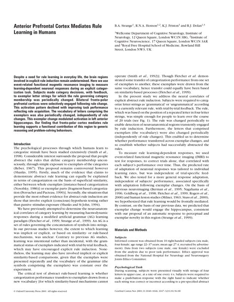 Pdf Anterior Prefrontal Cortex Mediates Rule Learning In Humans