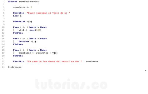 Arreglos Pseint Suma Datos Vector