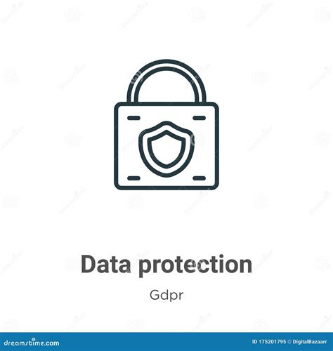 Data Protection Outline Vector Icon Thin Line Black Data Protection Icon Flat Vector Simple