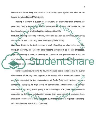 Toulmin Analysis Assignment Example Topics And Well Written Essays