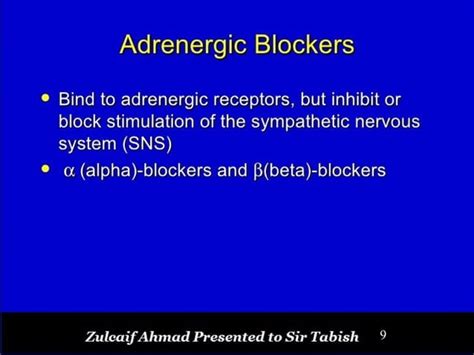 Adrenergic Antagonists Alpha And Beta Blockers Ppt