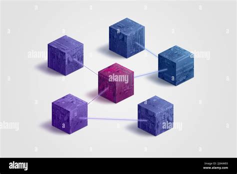 Blockchain Blocks With Nodes Network Concept Connection And