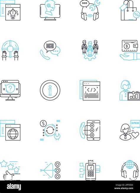 Member Help Linear Icons Set Assistance Support Guidance Helpdesk