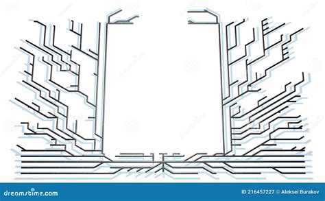 D Render Abstract Black Wireframe On White Bg Ai Geometric Pattern Of Lines Form Frame With