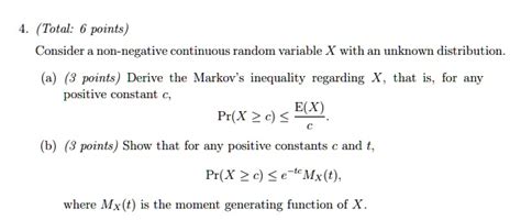 Solved 4 Total 6 Points Consider A Non Negative Continuous Random