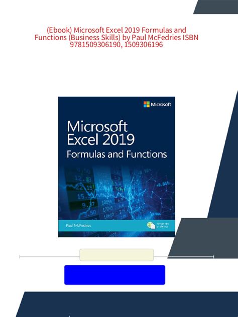 Ebook Microsoft Excel 2019 Formulas And Functions Business Skills By Paul Mcfedries Isbn