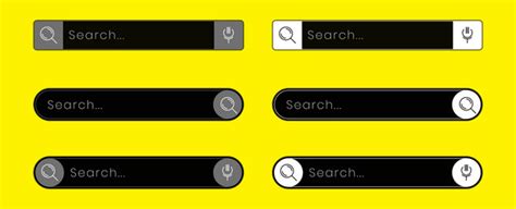 search bar element design set of boxes ui vector image