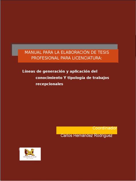 Manual Para La Elaboración De Tesis Profesional Para Licenciatura Pdf