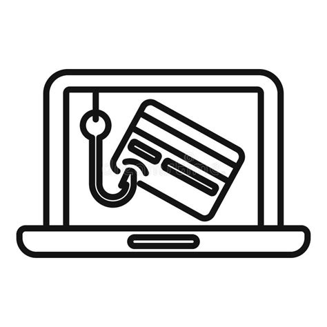 Laptop Data Phishing Icon Outline Vector Hacker Virus Stock Vector
