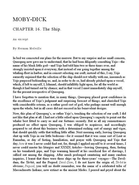 Moby Dick By Herman Melville An Excerpt Pdf Shipbuilding