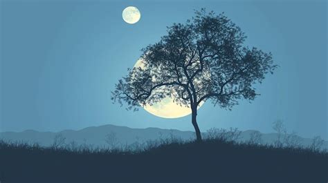 Tree With Moon Background Images Free Download On Freepik