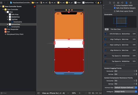 Ios Stick Three Containers And A Problem With Iphone X Stack Overflow