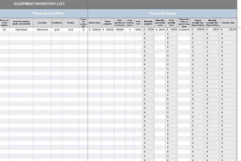 fixed asset tracking spreadsheet and asset management excel format