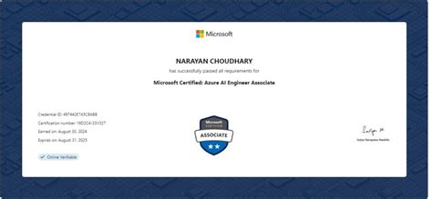 Narayan Choudhary On Linkedin Microsoft Ai Azure Microsoftcertified Microsoftlearn Tcs