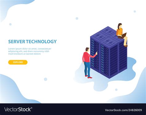 Cloud Server Hosting Technology With Isometric Vector Image