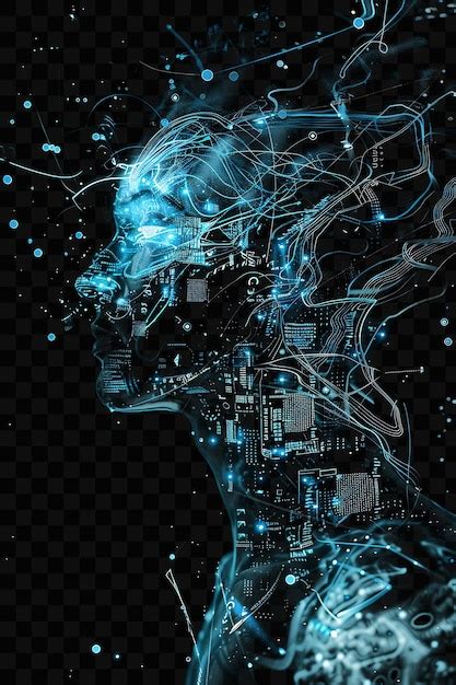 Premium Psd Cybernetic Interface Glitch With Robotic Elements Circuit