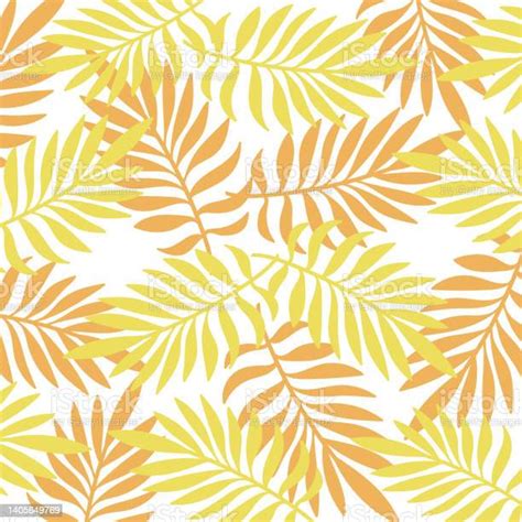 간단한 열대 잎 배경 노란색과 주황색의 야자수 잎을 오버레이하는 추상적 인 배경 여름 배경 화면 벡터 0명에 대한 스톡 벡터 아트 및 기타 이미지 Istock