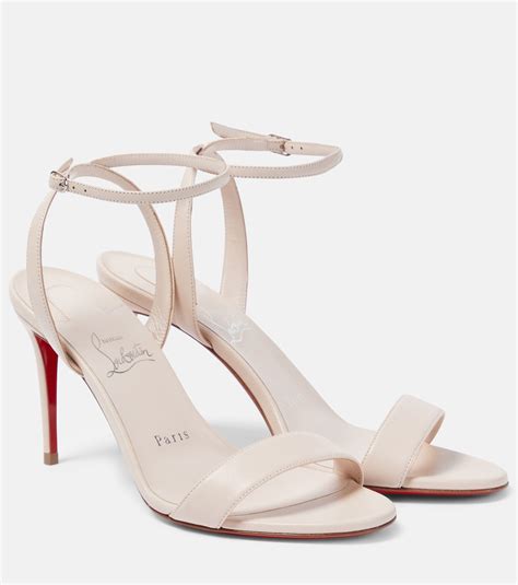 Christian Louboutin Loubigirl 85 Leather Sandals In Neutrals Endource