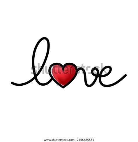 Love Continuous Line Script Cursive Text Stock Vector Royalty Free Shutterstock