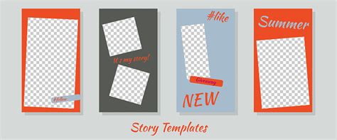 소셜 네트워크에 대한 미니멀 한 이야기의 집합입니다 프레임 패키지로 고유한 콘텐츠를 만들 수 있습니다 스토리용 템플릿입니다 Brand Name Online Messaging