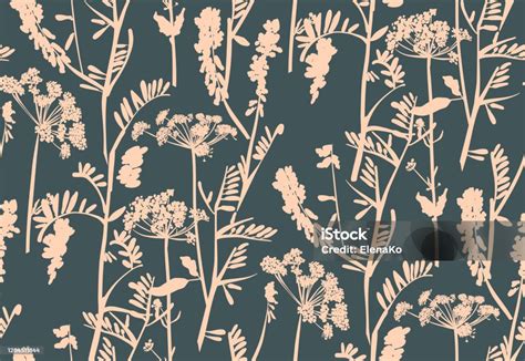 꽃과 잎이 다른 플로럴 원활한 패턴 식물 학적 일러스트 핸드 그린 섬유 프린트 직물 스와트 포장지 개화기에 대한 스톡 벡터 아트 및 기타 이미지 Istock