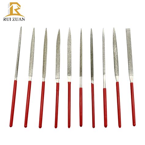 10pcs Electroplated Diamond Hand File Tools Diamond Coated Needle Triangle File Set For Wood