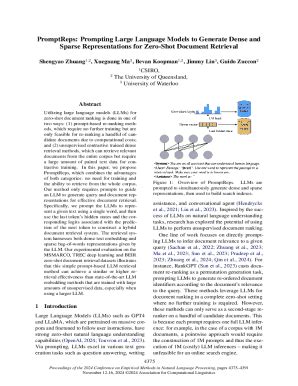 Fillable Online Prompting Large Language Models To Generate Dense And Sparse Representations For