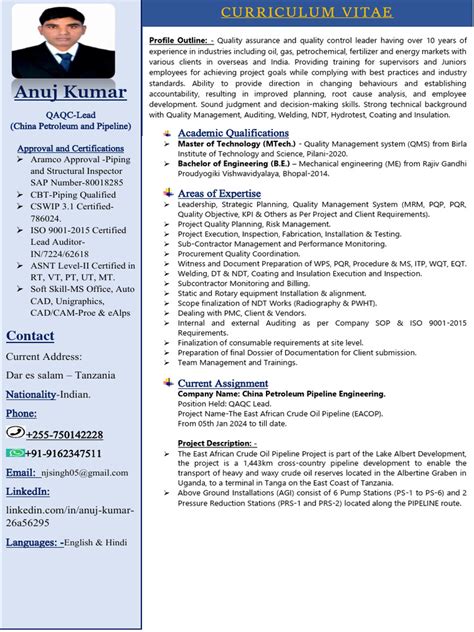 resume anuj kumar updated pdf nondestructive testing pipe fluid