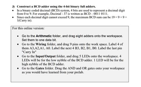 Solved Construct A Bcd Adder Using 4 Bit Binary Full Adders In A Binary Coded Decimal Bcd