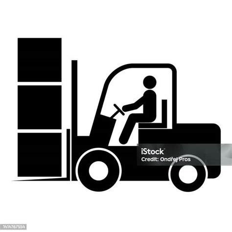 지게차 운송 아이콘 산업 차량 기계 기호 포크 트럭 창고 벡터 일러스트 레이 션 교통수단에 대한 스톡 벡터 아트 및 기타 이미지 교통수단 기계류 디젤 Istock