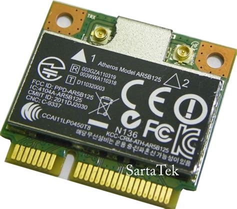 Atheros AR5B125 AR9485 802.11 bgn Half Mini Wireless PCI-E Card HP ...