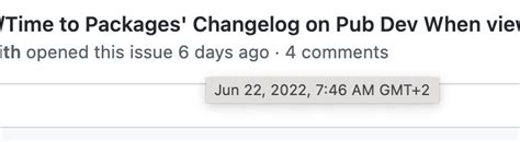 Add Date Time To Packages Changelog On Pub Dev When Viewing A Package