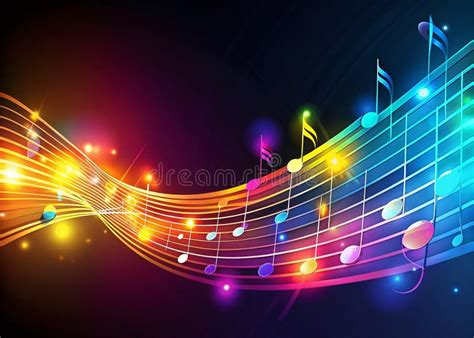 A Captivating Symphony Of Floating Musical Notes Dynamic Visual Representation Of Music Theory