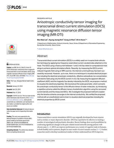 Pdf Anisotropic Conductivity Tensor Imaging For Transcranial Direct Current Stimulation Tdcs