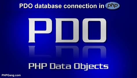 How To Use Pdo Database Connection In Php Connection Database Being