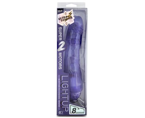 Light Up 8 Inch Rechargeable Vibrator Purple Nz
