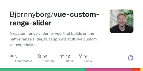 github bjornnyborg vue custom range slider a custom range slider for