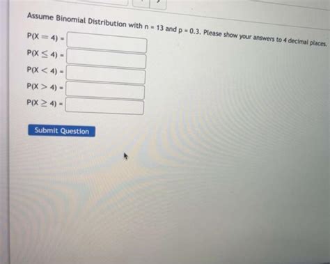solved assume binomial distribution with n 13 and p 0 3
