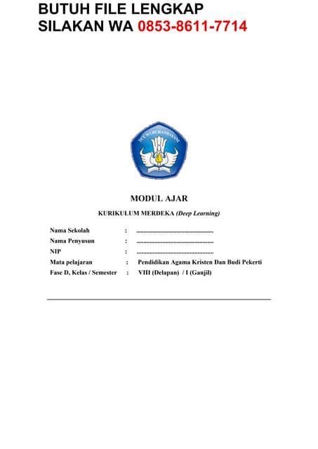 Modul Ajar Deep Learning Pai And Bp Kelas 11 Sma Terbaru 2025 Docx