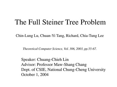 Ppt The Full Steiner Tree Problem Powerpoint Presentation Free Download Id 4127524