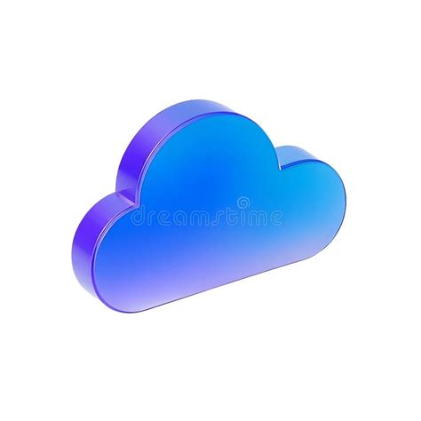Cloud Icon 3d Render Glossy Blue And Purple Gradient Color Cloud Data